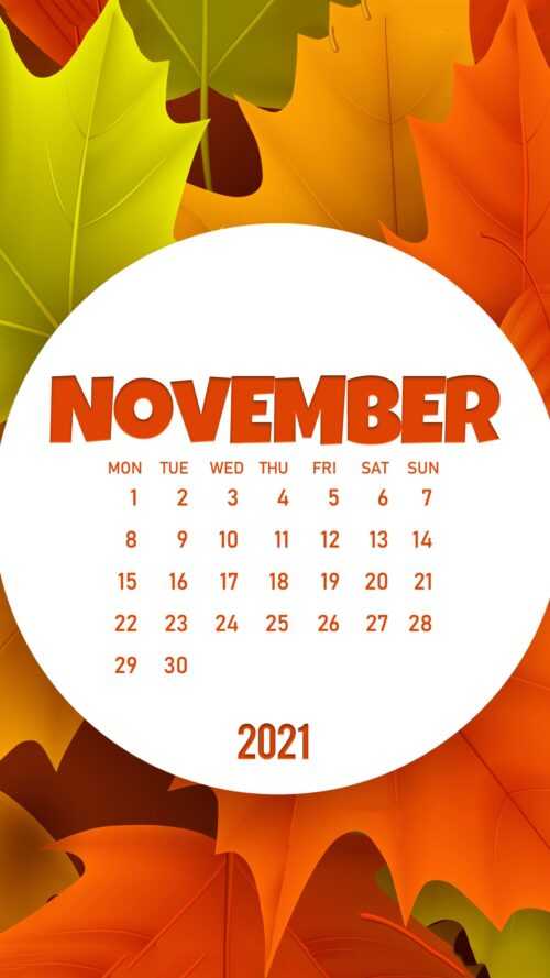 2021 November Calendar Wallpaper - iXpap