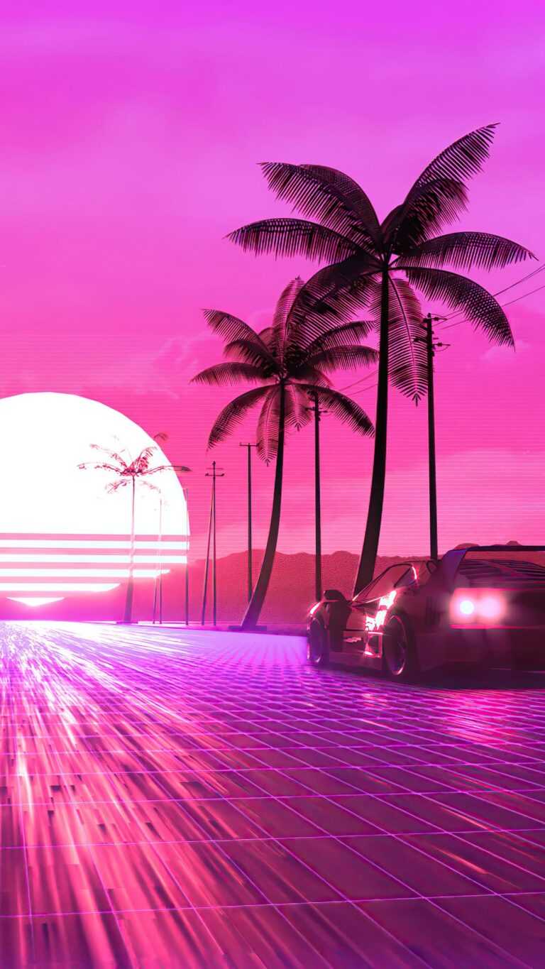 Aesthetic Synthwave Wallpaper - iXpap
