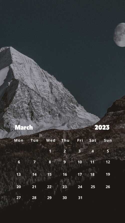 2023 March Calendar Wallpaper - iXpap