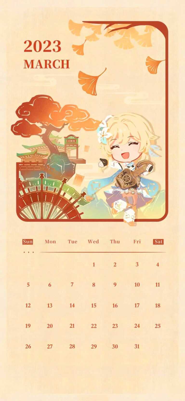 March Calendar 2023 Wallpaper - iXpap