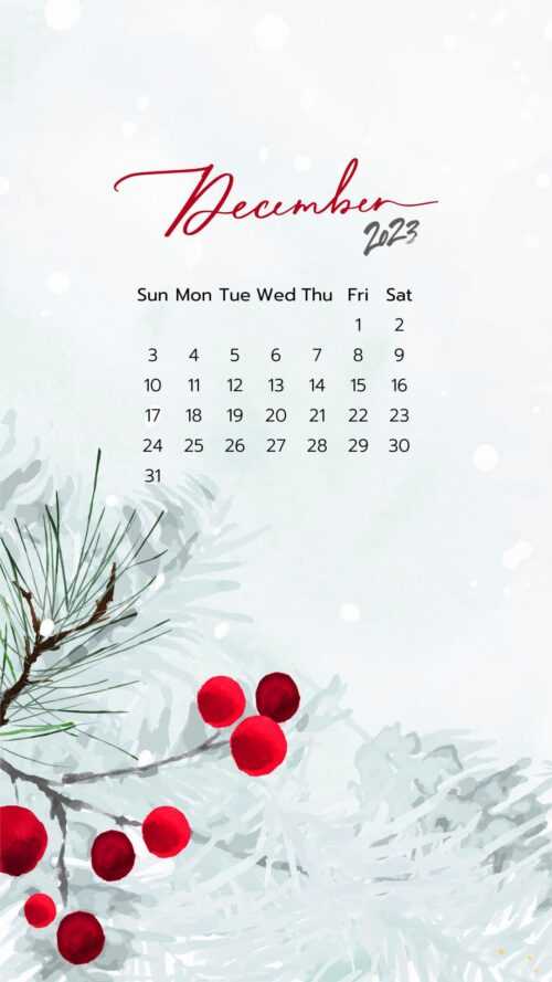 December Calendar Wallpaper 2023 - iXpap