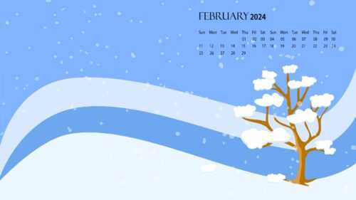 February 2024 Calendar Wallpaper - iXpap