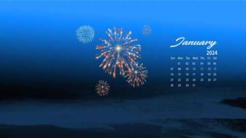 January 2024 Desktop Calendar Wallpaper - iXpap