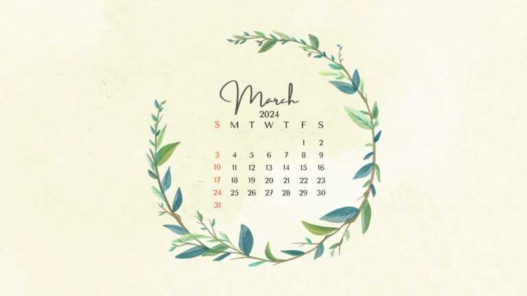 March 2024 Calendar Wallpaper - iXpap