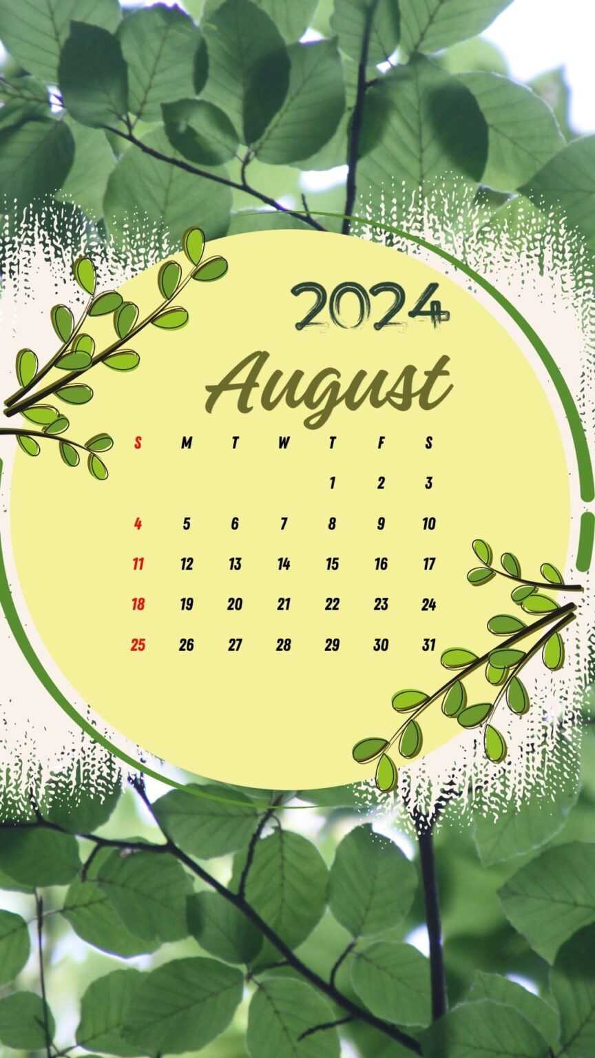 2024 August Calendar Wallpaper - iXpap