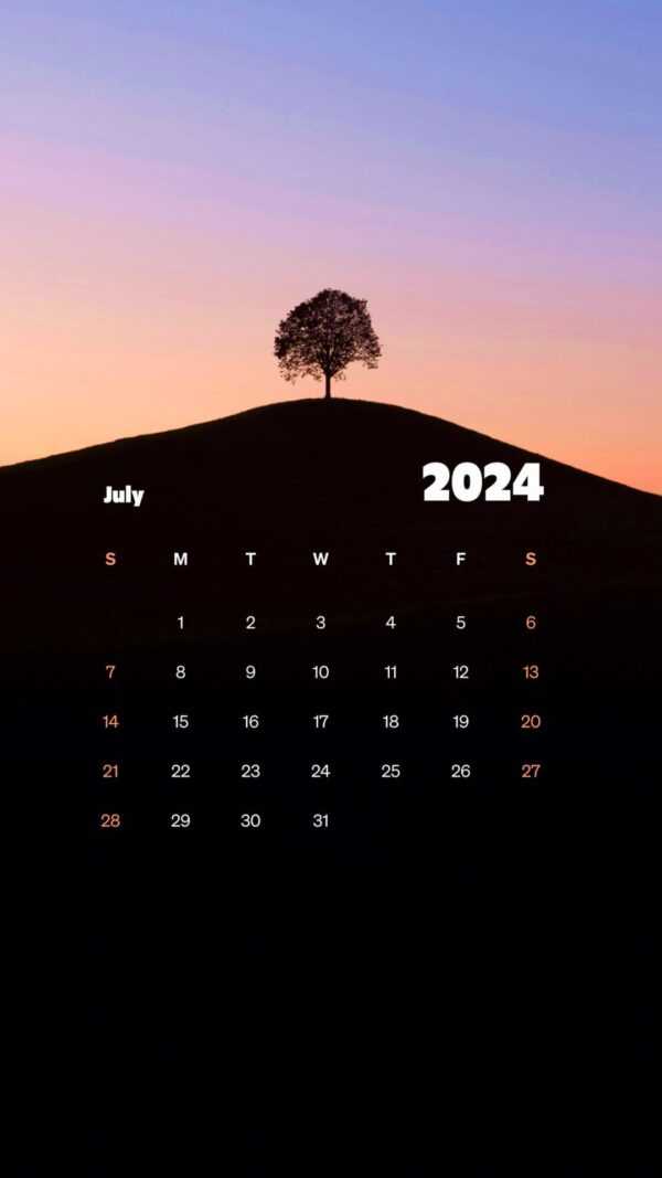 July 2024 Calendar Wallpaper - iXpap