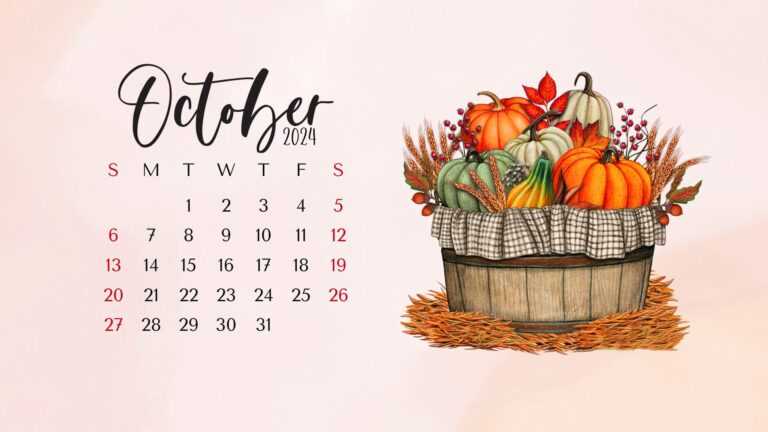 2024 October Calendar Wallpaper - iXpap