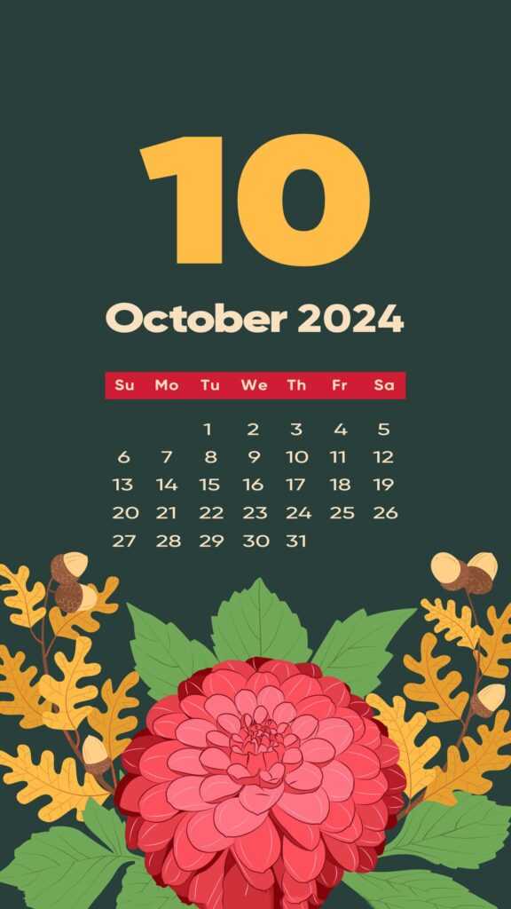 2024 October Calendar Wallpaper - iXpap