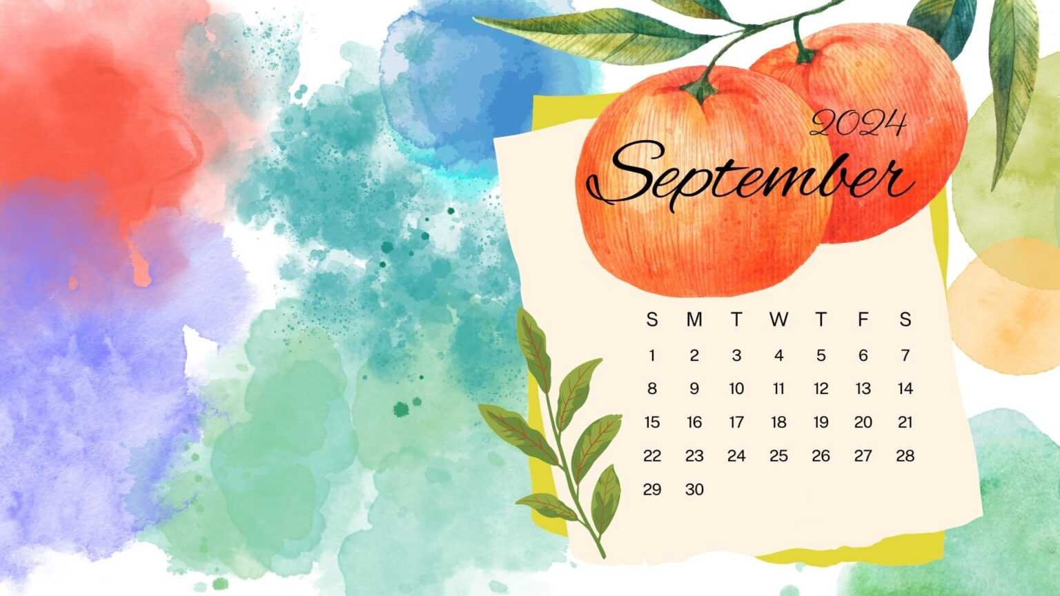 2024 September Calendar Wallpaper - iXpap