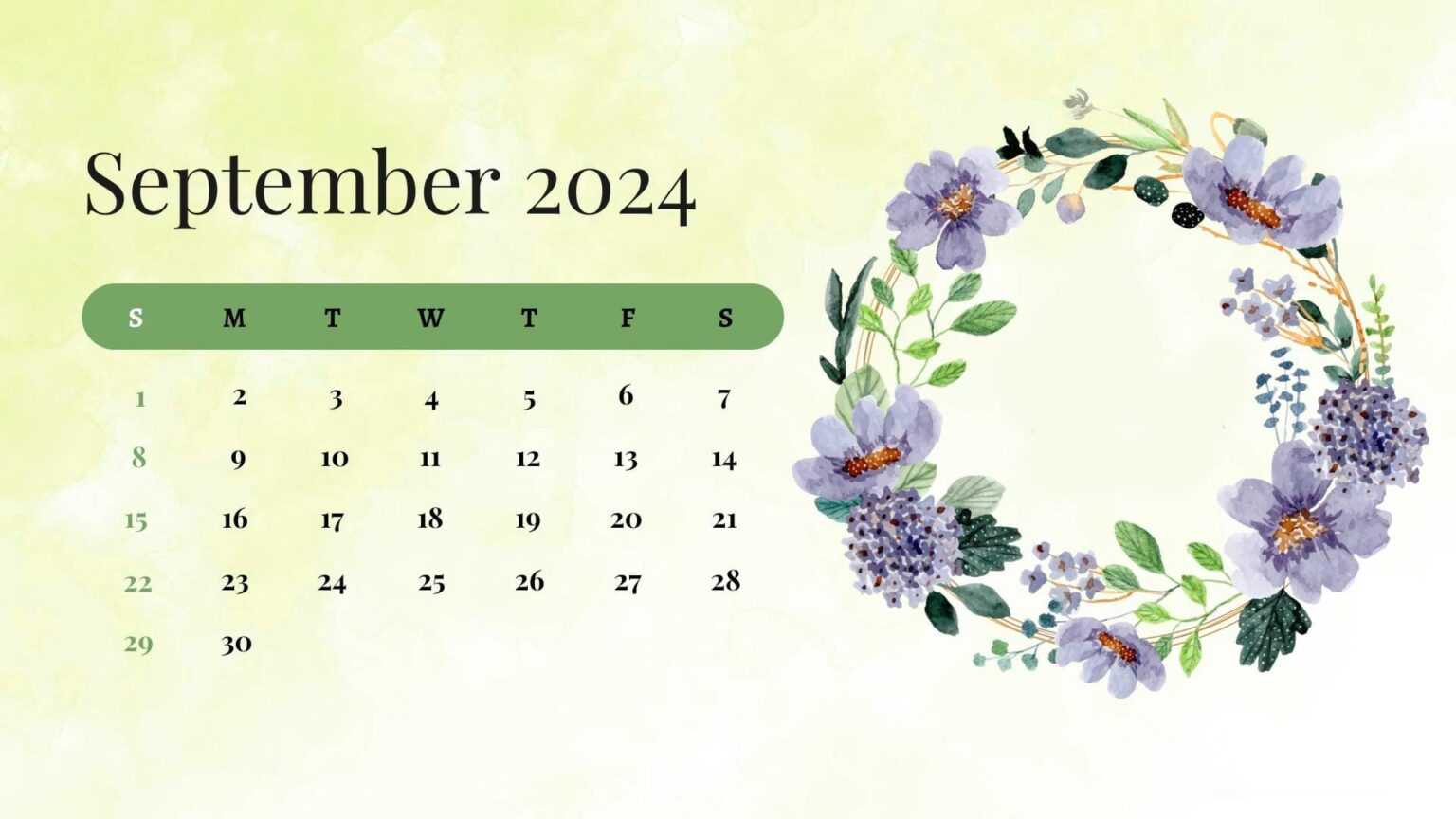 2024 September Calendar Wallpaper - iXpap