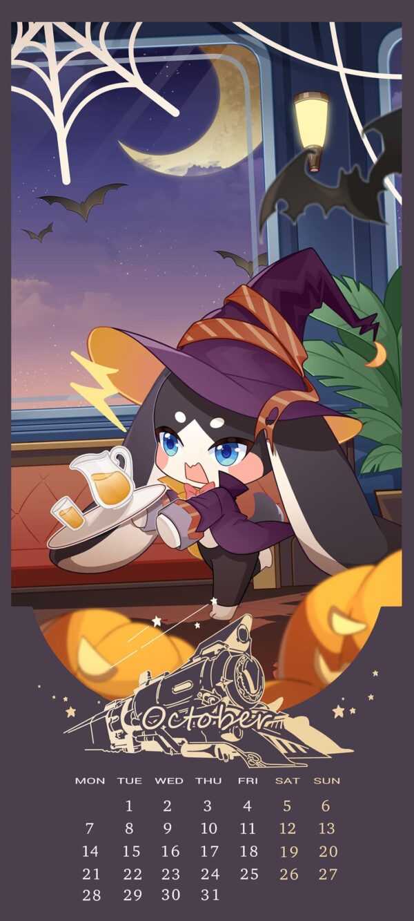 2024 October Calendar Wallpaper - iXpap