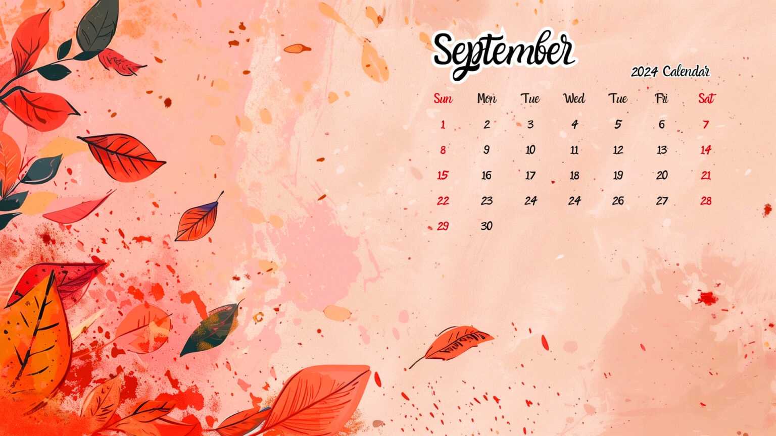 2024 September Calendar Wallpaper - iXpap