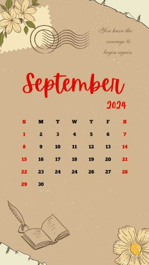 2024 September Calendar Wallpaper - iXpap