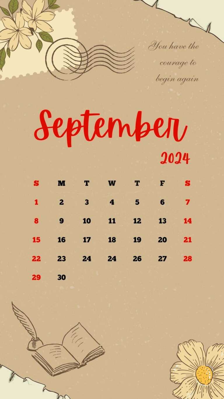 2024 September Calendar Wallpaper - iXpap