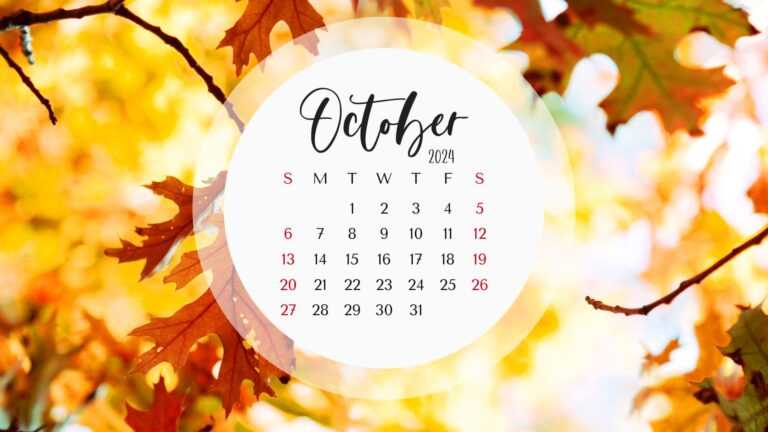 October 2024 Calendar Wallpaper - iXpap